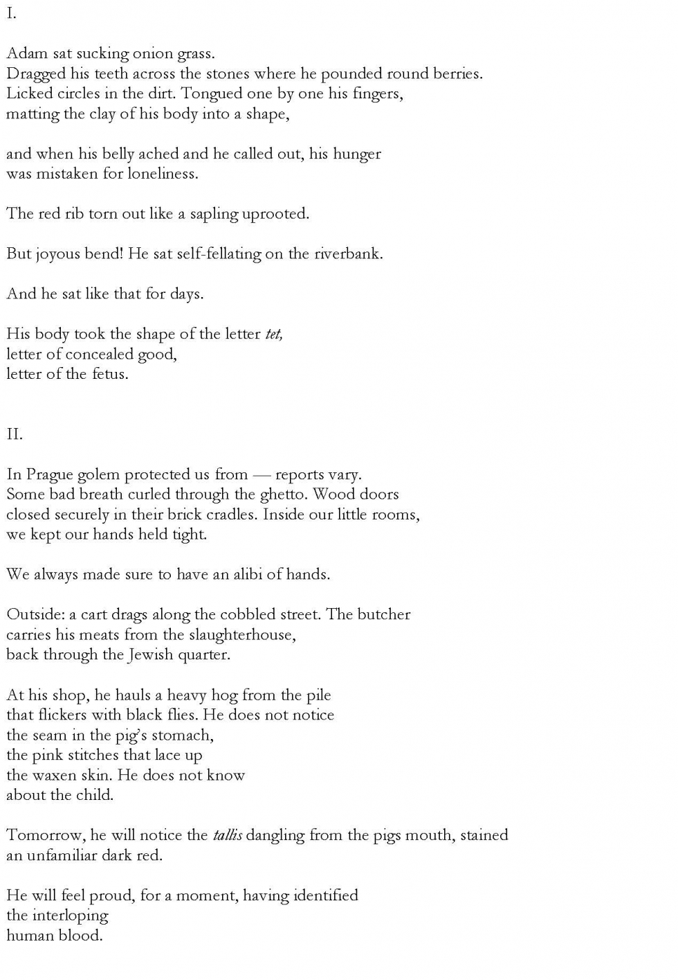 Golem by Sarah Matthes | BWR